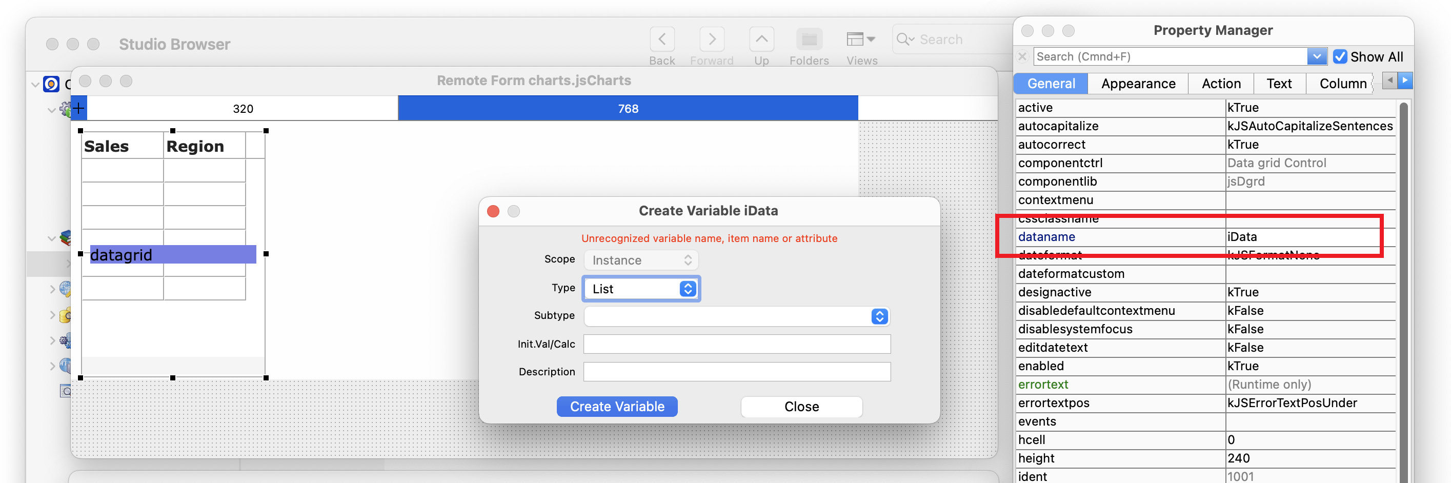 Omnis Technical Notes - Bar and Pie Chart Controls