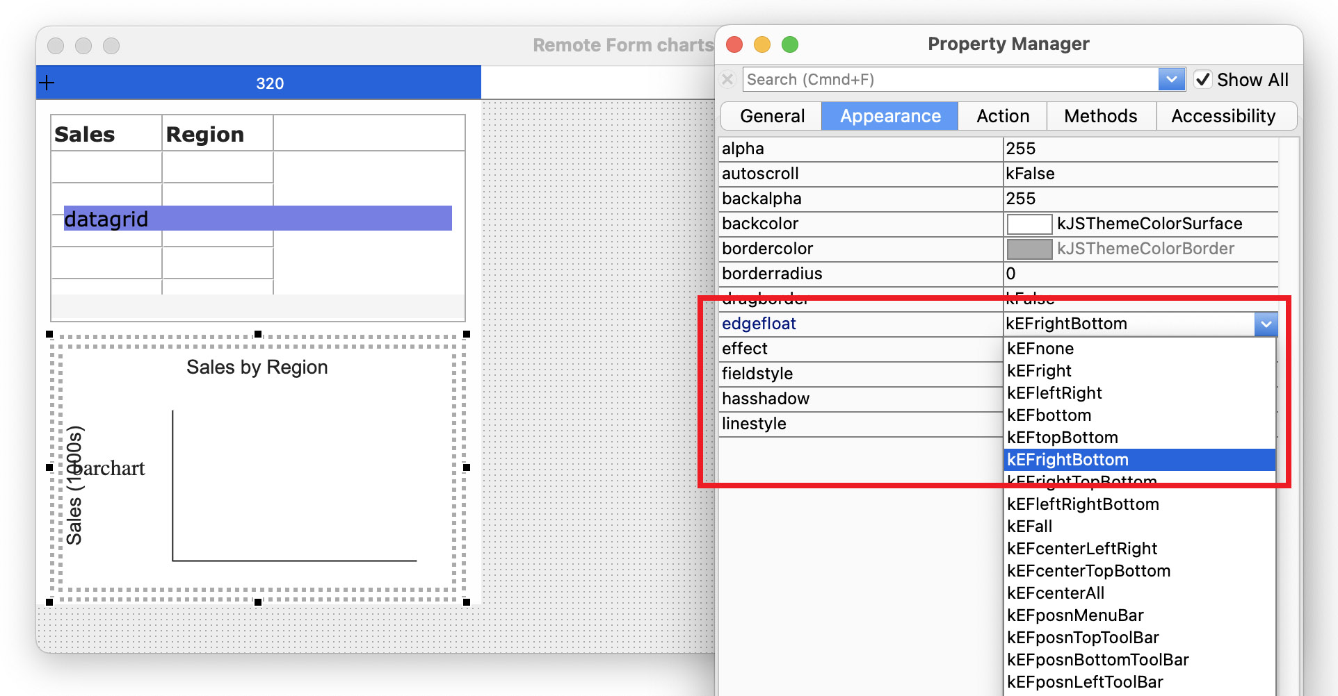 Omnis Technical Notes - Bar and Pie Chart Controls