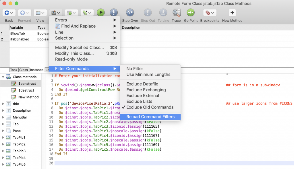 Finding & Selecting Commands in the New Omnis Code Editor - Omnis